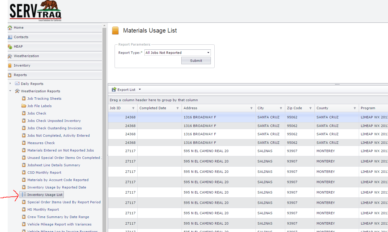 Finding PO's, Lot and Invoice numbers from Jobs : ServTraq Support